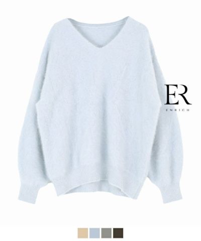 カシミヤブレンドVネックボリュームスリーブニット レビュー カシミヤブレンドVネックボリュームスリーブニット レビュー