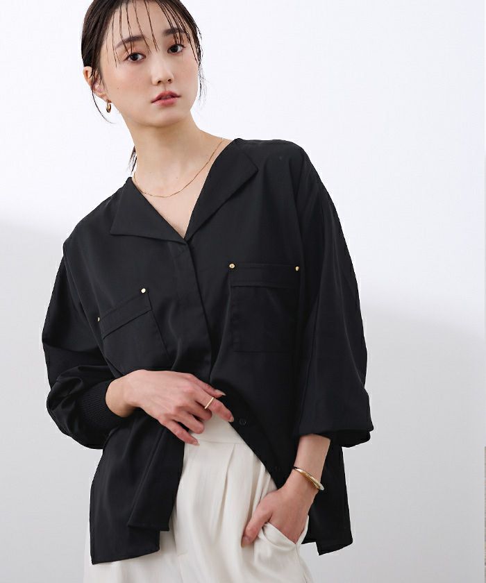 ラペルカラーブラウス【メール便可／100】 | ur's（ユアーズ）